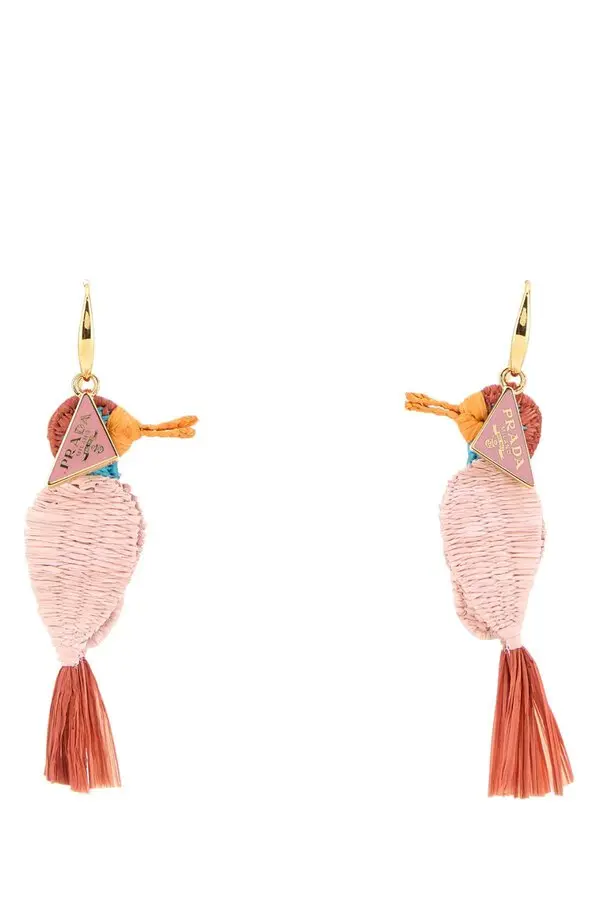 Prada Multicolor Raffia Mini Earrings For - Multicoloured