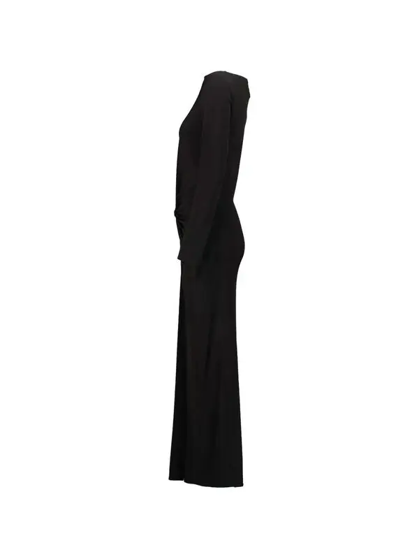 DRHOPE Knot-detail Long-sleeve Maxi Dress