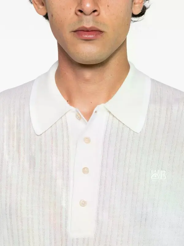 WALES BONNER Blessings Lace-knit Polo Shirt
