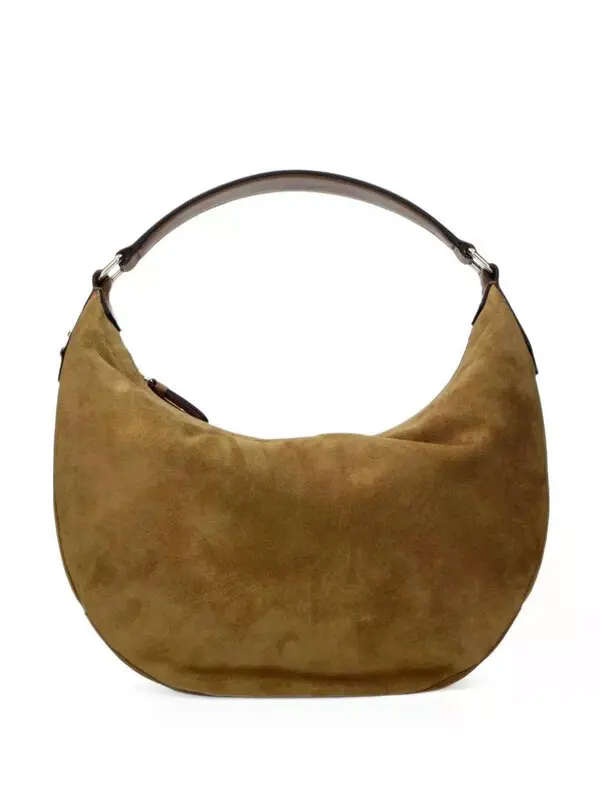 JIMMY CHOO Suede Crescent Tote Bag - Neutrals