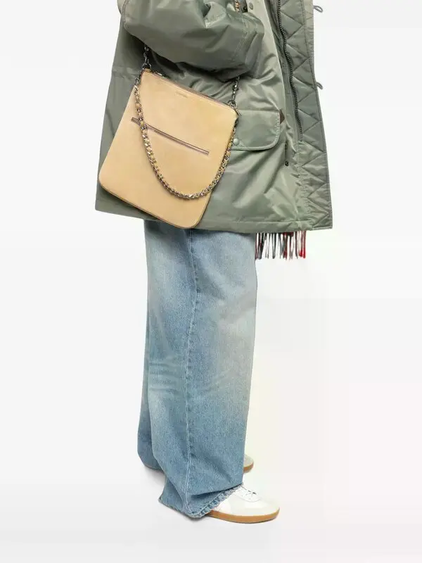 Zadig&Voltaire Rock 26 Suede Clutch Bag - Neutrals