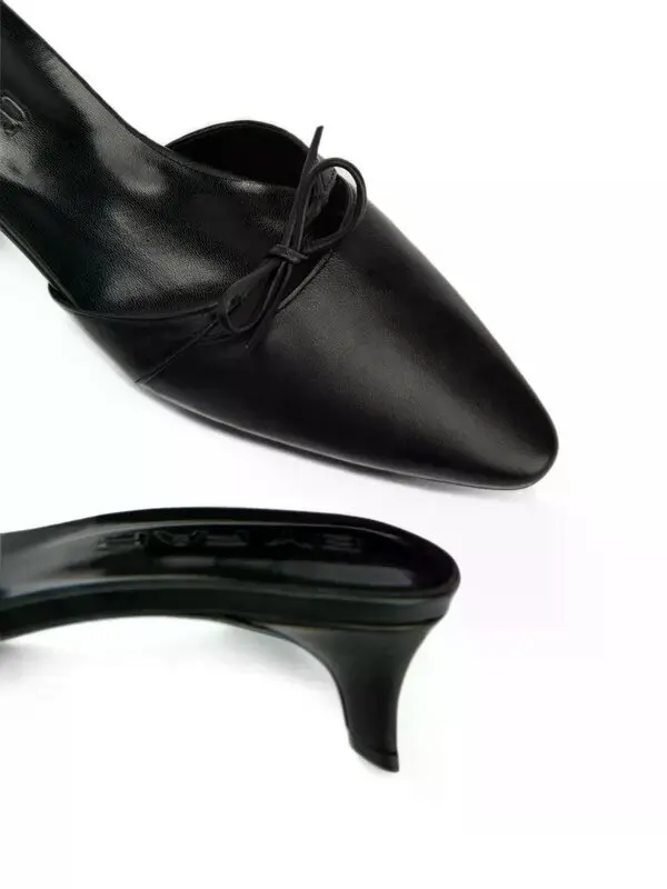 By Far Babybow Leather Heeled Mules