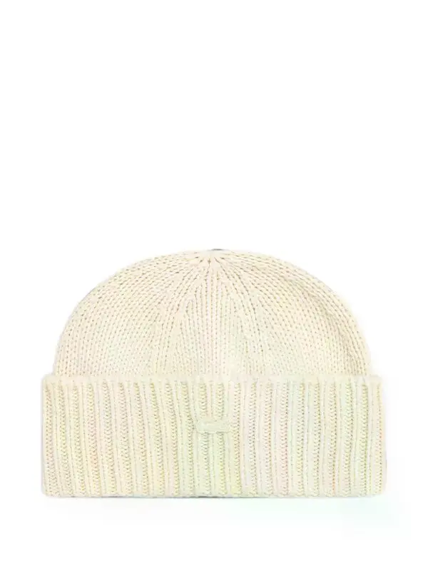 Lacoste Ribbed-knit Beanie Hat - Neutrals