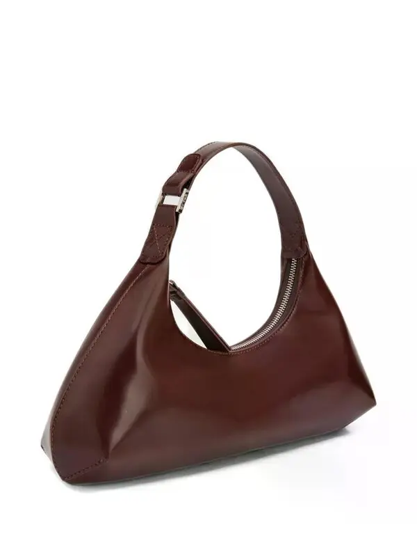 By Far Amberette Semi-patent Shoulder Bag - Brown