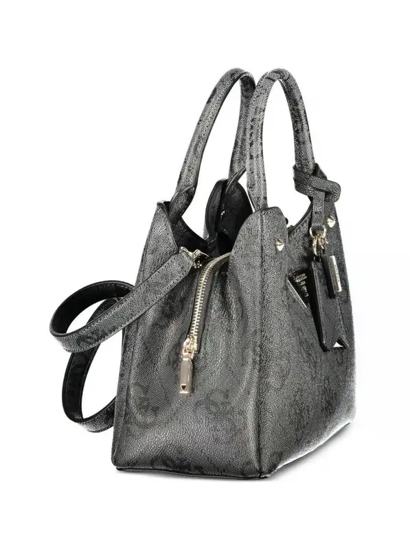 Guess Monogram-print Logo-plaque Tote Bag - Black