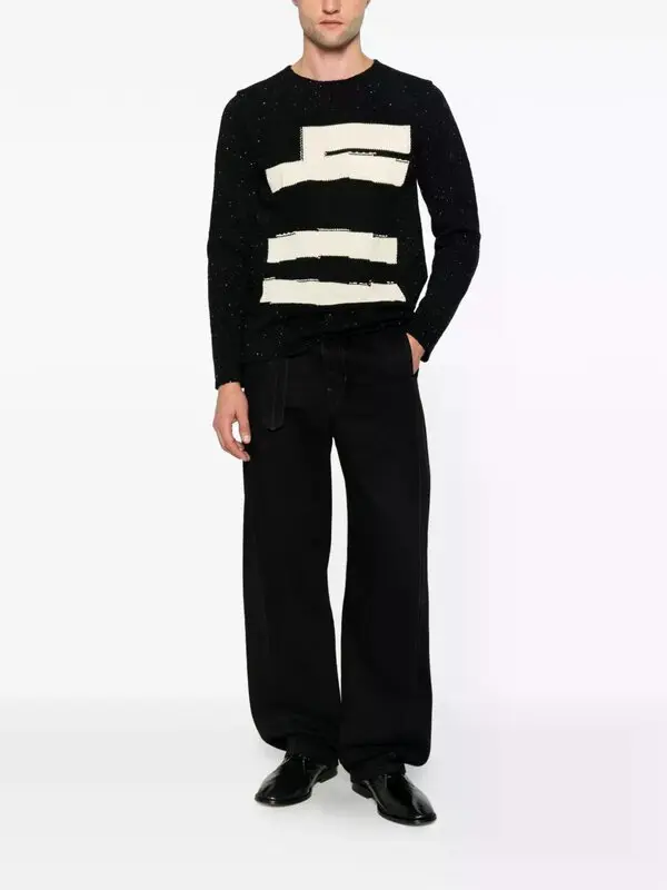 Comme Des Garçons Intarsia-knit Flecked Sweater