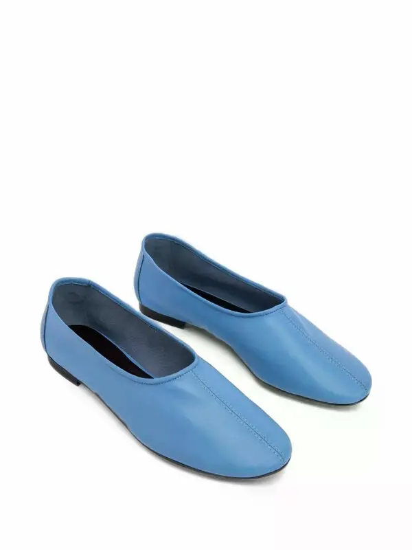 By Far Prudence Leather Ballet Flats - Blue