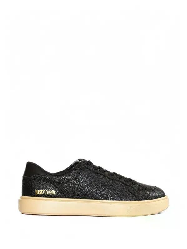 Just Cavalli Logo-print Pebbled Sneakers - Black