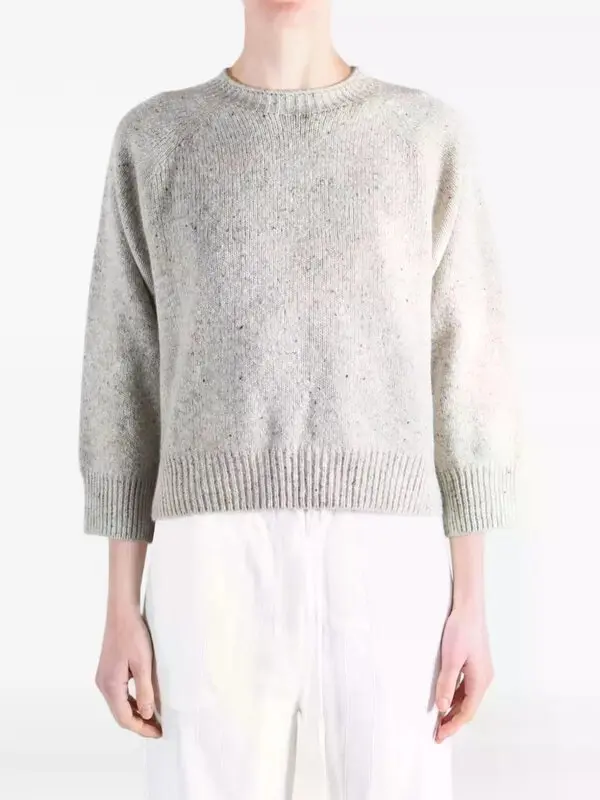 MARGARET HOWELL Donegal Raglan-sleeve Flecked Sweater - Grey