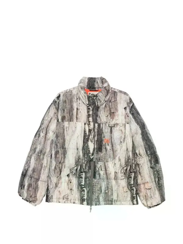 RC OUTDOOR SUPPLY Sierra Tree-bark-print Puffer Jacket - Neutrals
