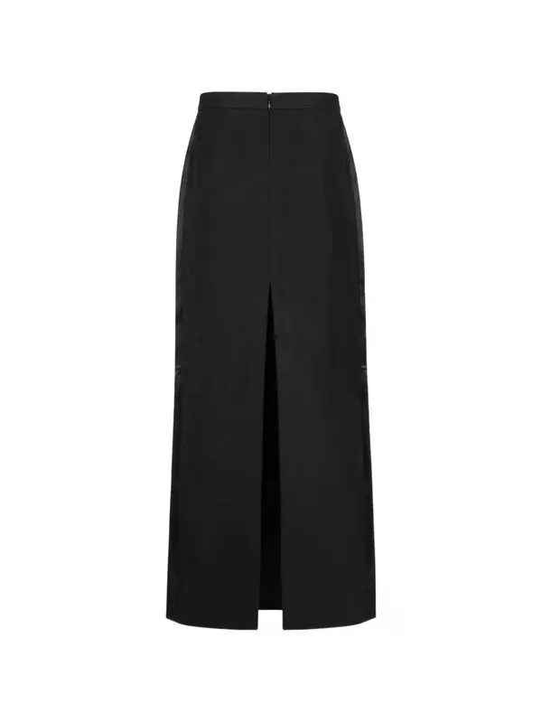 Andamane Nada Satin-trim Front-slit Maxi Skirt