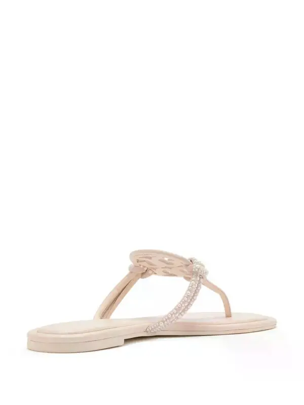 Tory Burch Miller Knotted Pearl Sandals - Neutrals