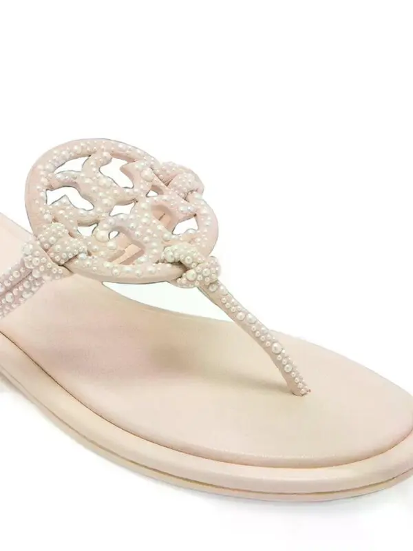 Tory Burch Miller Knotted Pearl Sandals - Neutrals