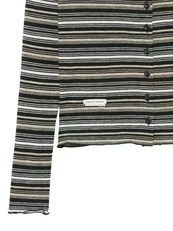 SONG FOR THE MUTE Striped Button-up Cardigan