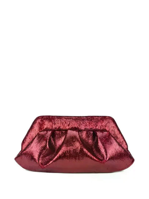 THEMOIRE Bios Metallic Ruched Clutch Bag