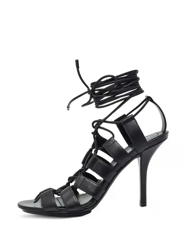 Burberry Strappy Gladiator Heeled Sandals - Black