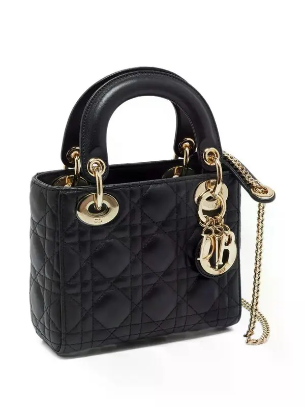 Dior 2022 Mini Lady Two-way Handbag - Black
