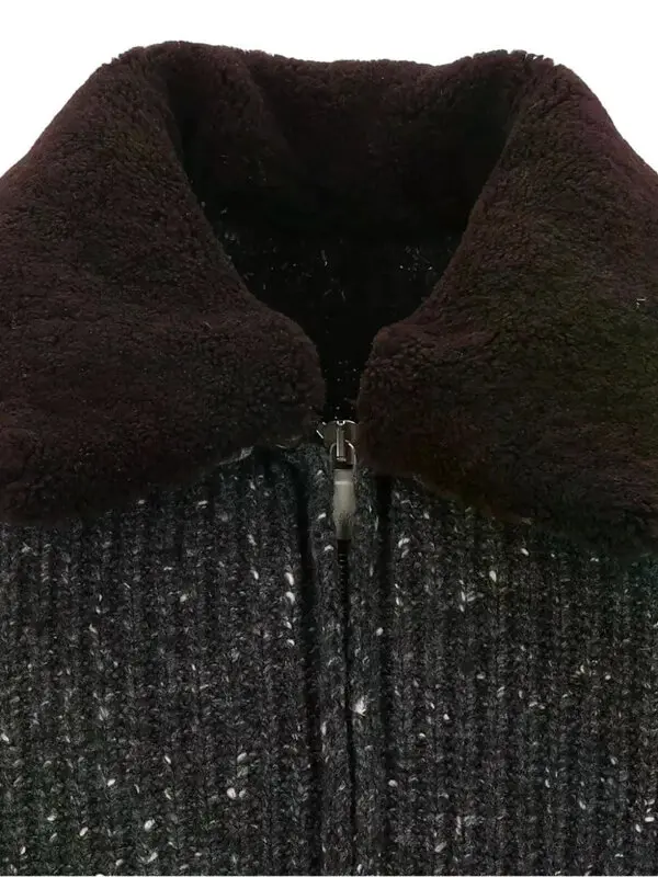 Eleventy Zip-up Ribbed-knit Jacket