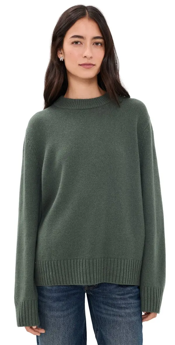 Jenni Kayne Cashmere Oversized Crew Neck Sweater - Pine