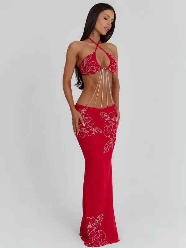 OUTCAST Saira Maxi Dress - Red