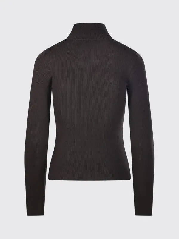 Max Mara Slim Fit Ribbed Pure Virgin Wool Turtleneck - Gray