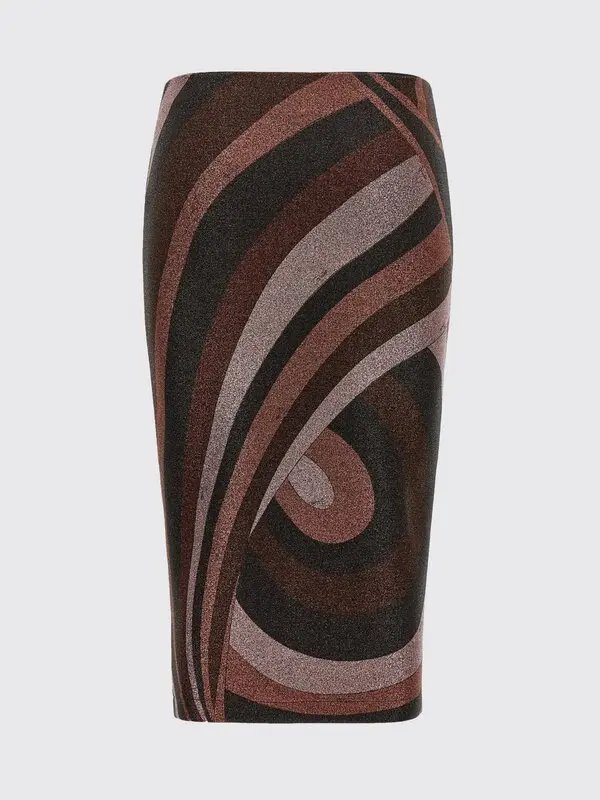 Emilio Pucci Iride Abstract Print Lurex Jersey Midi Pencil Skirt