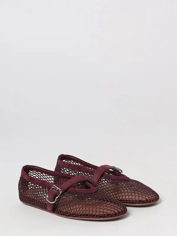 Alaïa Alai�a Mesh And Leather Mary Jane Ballet Flats With Adjustable Strap