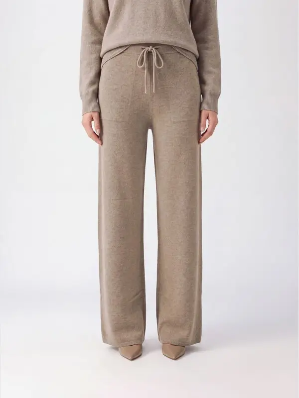 Max Mara High-waisted Pure Cashmere Knit Wide-leg Trousers - Gray
