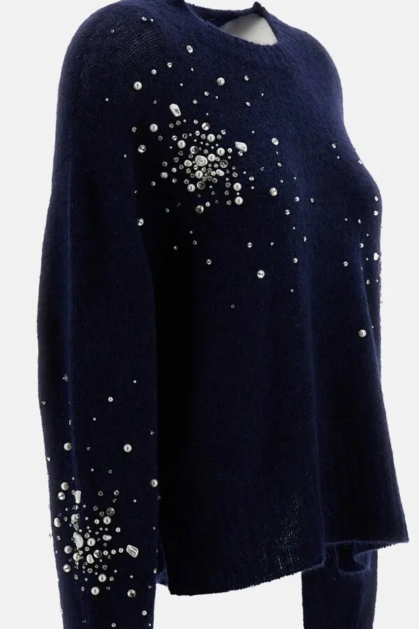 DES_PHEMMES Maglia In Alpaca Con Strass