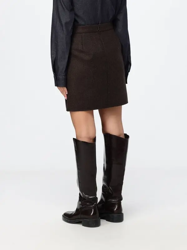 Max Mara High-waisted Virgin Wool Pencil Mini Skirt With Slim Fit - Gray