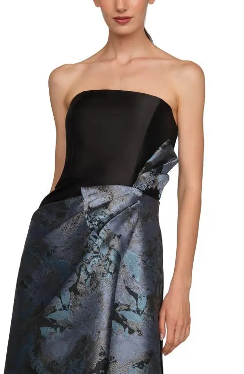 KAY UNGER Eva Strapless Jacquard Gown