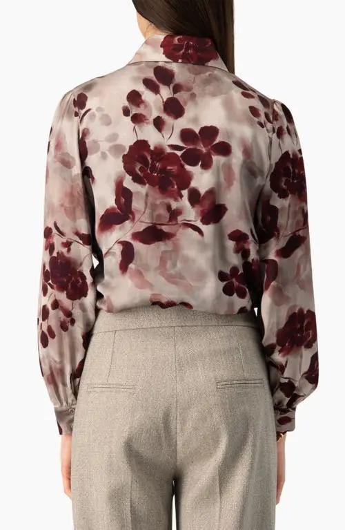 IVONNE Long-sleeve Button-up Floral Blouse