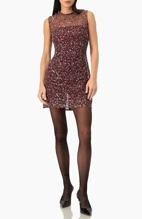 IVONNE Statement Sequin Mesh Short Dress