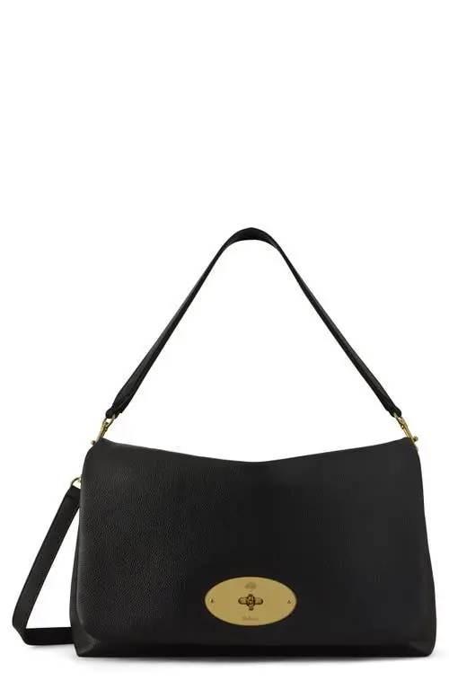 Mulberry Large Delilah Leather Flap Shoulder Bag - Onyx