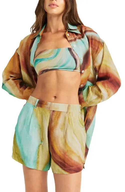 Vitamin A® Playa Vida Linen Cover-up Shirt