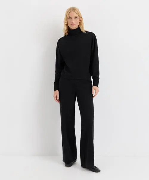 PACT Organic Cotton Roam Funnel Neck Top - Black