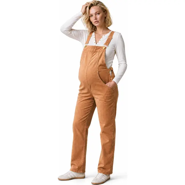 CACHE COEUR Maternity & Nursing Overall Andy - Camel