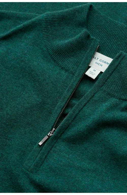 SEASALT CORNWALL Prow Quarter Zip Merino Wool Blend Sweater