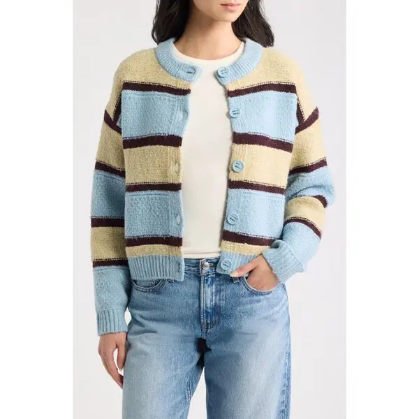 24COLOURS Wide Stripe Cardigan - Multicolor