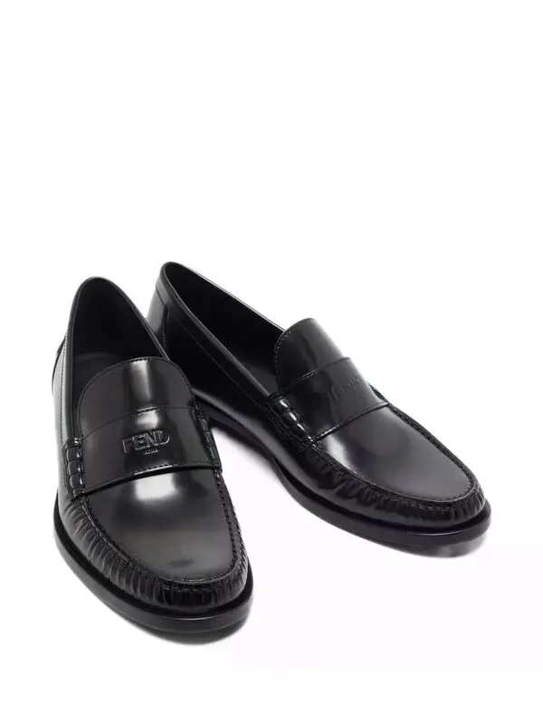 Fendi Stitched Apron Penny Loafers