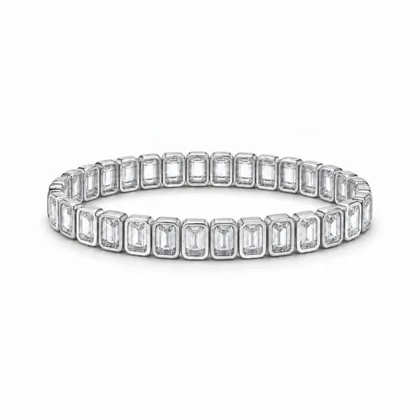 SHYMI Flexi Emerald Tennis Bracelet - Silver