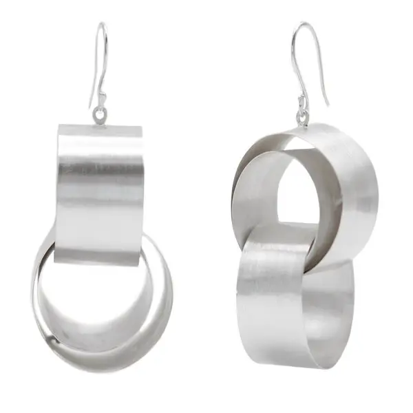 KARIZIA MX Ribbon Earrings - Silver