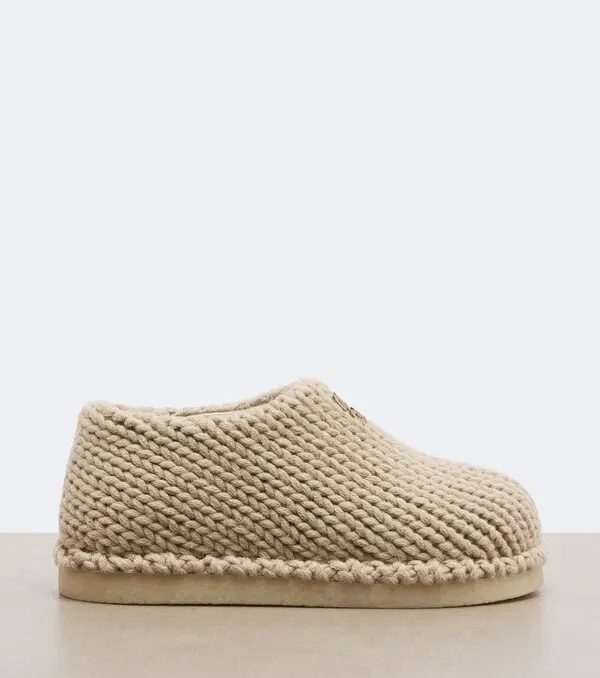 Miu Miu Knitted Slip-on Shoes
