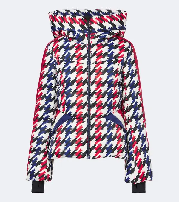 Perfect Moment Duvet Houndstooth Hooded Down Ski Jacket - Multicoloured