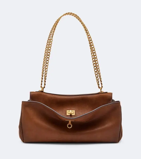 Balenciaga Rodeo East West Leather Shoulder Bag - Brown