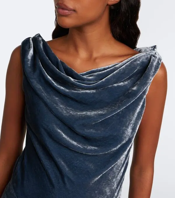 Altuzarra Drina Draped Velvet Maxi Dress
