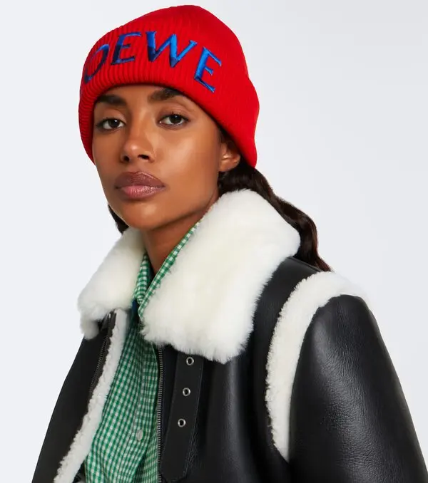 Loewe Embroide Ribbed-knit Wool Beanie