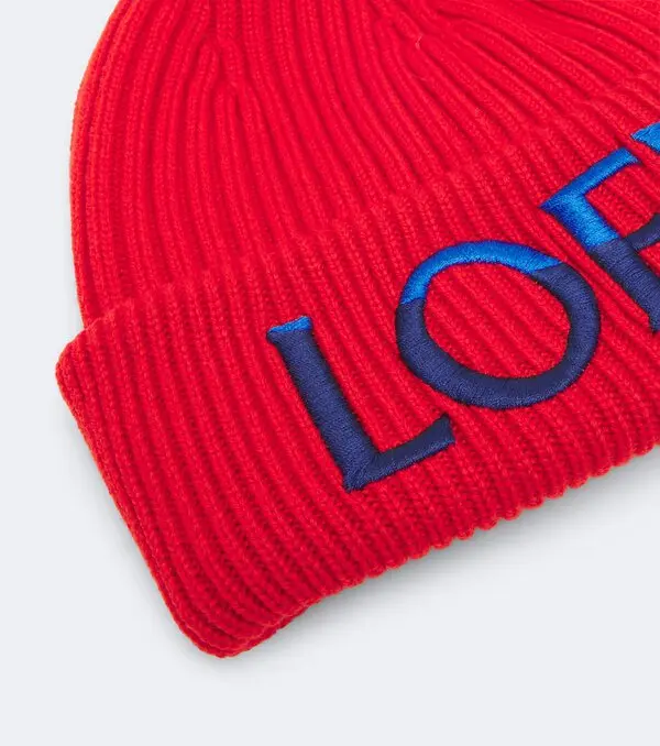 Loewe Embroide Ribbed-knit Wool Beanie