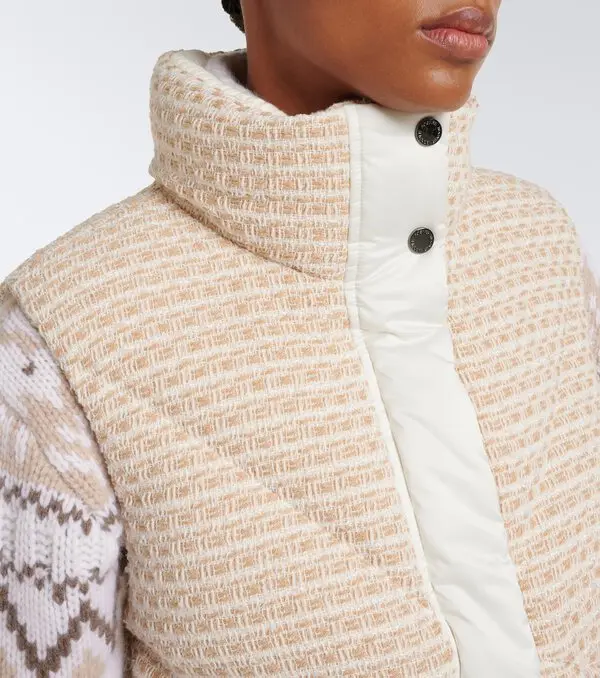 Bogner Netty Tweed-trimmed Down Vest