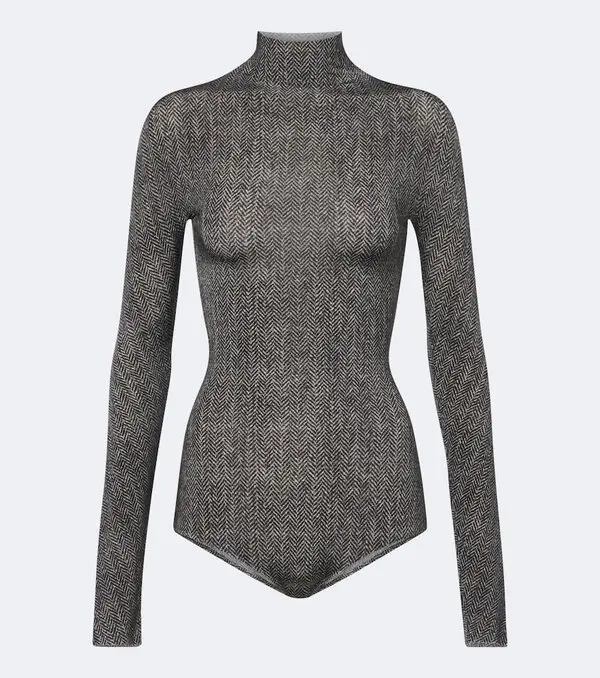 MAISON MARGIELA Printed Jersey Bodysuit - Grey